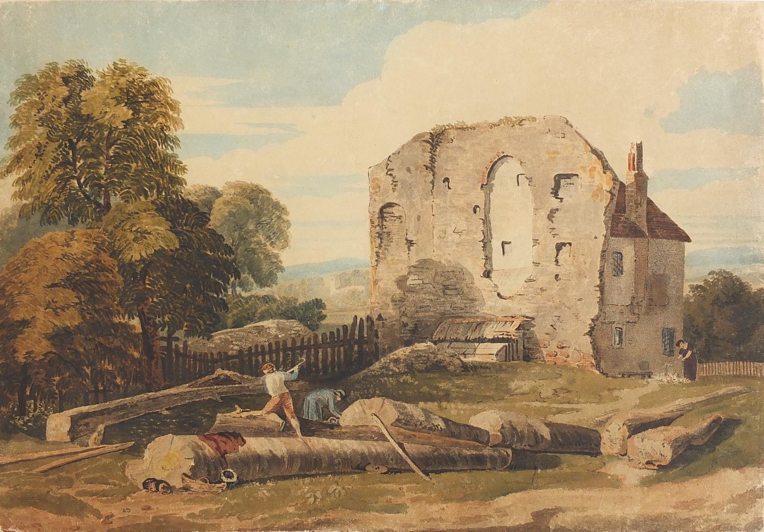 William Havell | Figures logging by ruins | MutualArt