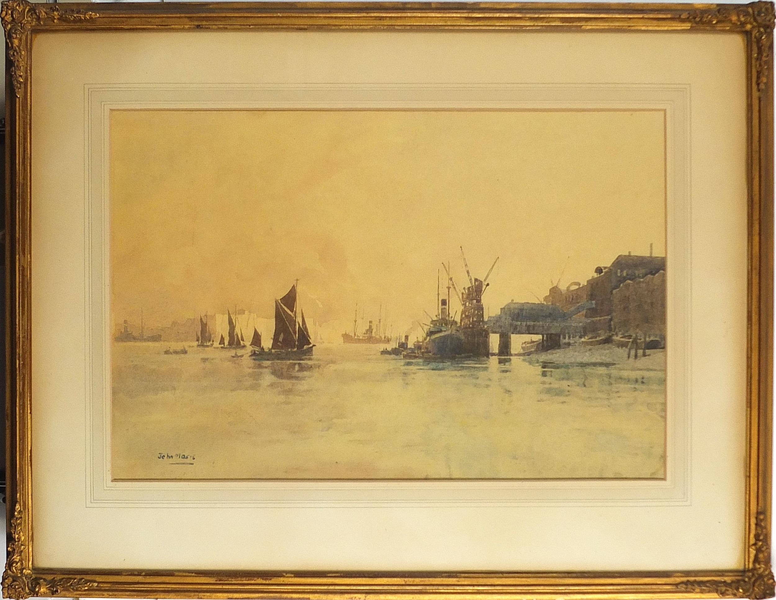 John Mace | Belfast Harbour with ships | MutualArt