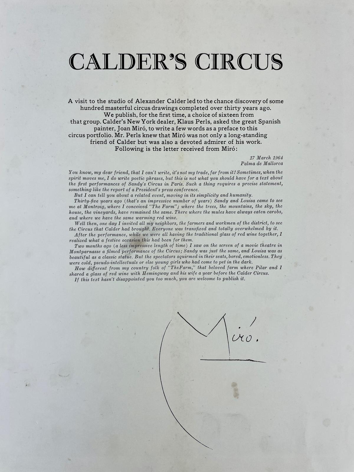 Alexander Calder | CIRCUS PORTFOLIO (1932) | MutualArt