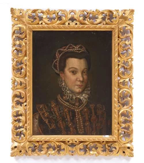 François Clouet | Portrait of a lady in a lace collar. | MutualArt