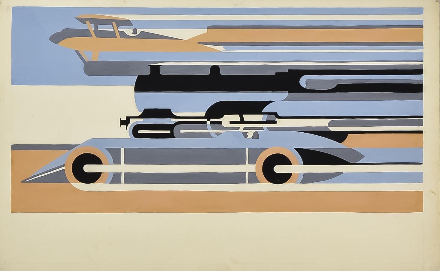 Albert Edward Halliwell | train and racing car (Circa 1930s) | MutualArt