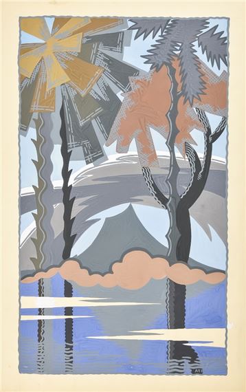 Albert Edward Halliwell | mountain and palm trees | MutualArt