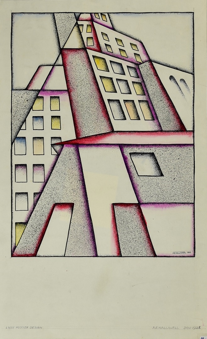 Albert Edward Halliwell | Abstract skyscraper (1928) | MutualArt