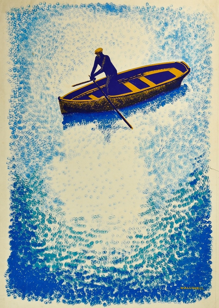 Albert Edward Halliwell | Rowing boat with standing figure | MutualArt