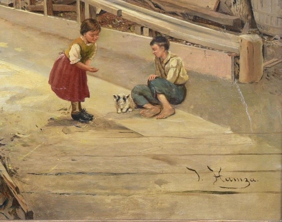 I. Hunza | Children with a Cat | MutualArt