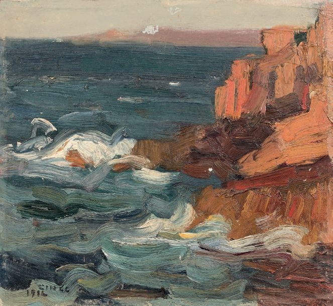 Jules Émile Zingg | Les rochers rouges en Bretagne (1924) | MutualArt