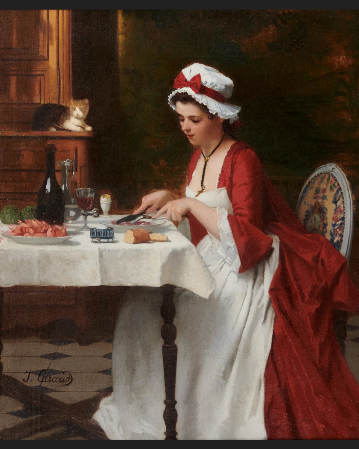 Joseph Caraud | A young letter writer (1878) | MutualArt