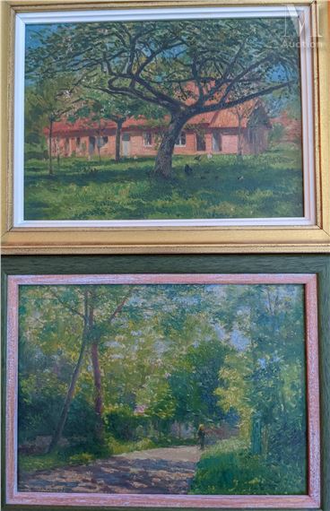 Victor Lecomte | La rue François Millet à Barbizon, Chaumière Normande ...