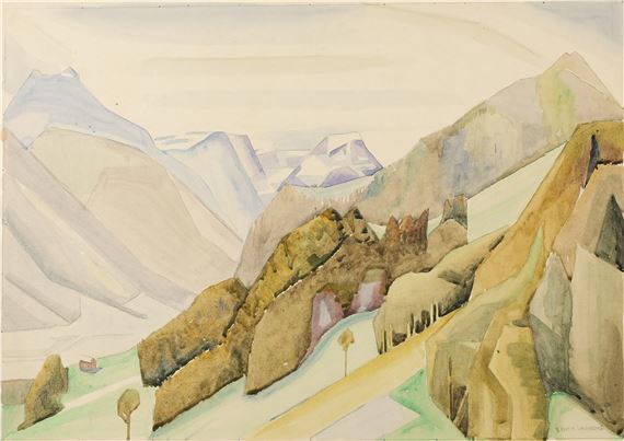 Edith Lawrence | 'Glaronese Valley'; a church interior with sculpture ...