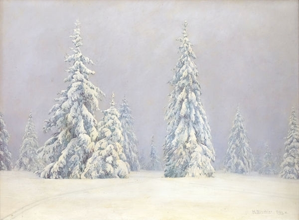 Hermann Dischler | Verschneite Tannen am Feldberg (1902) | MutualArt