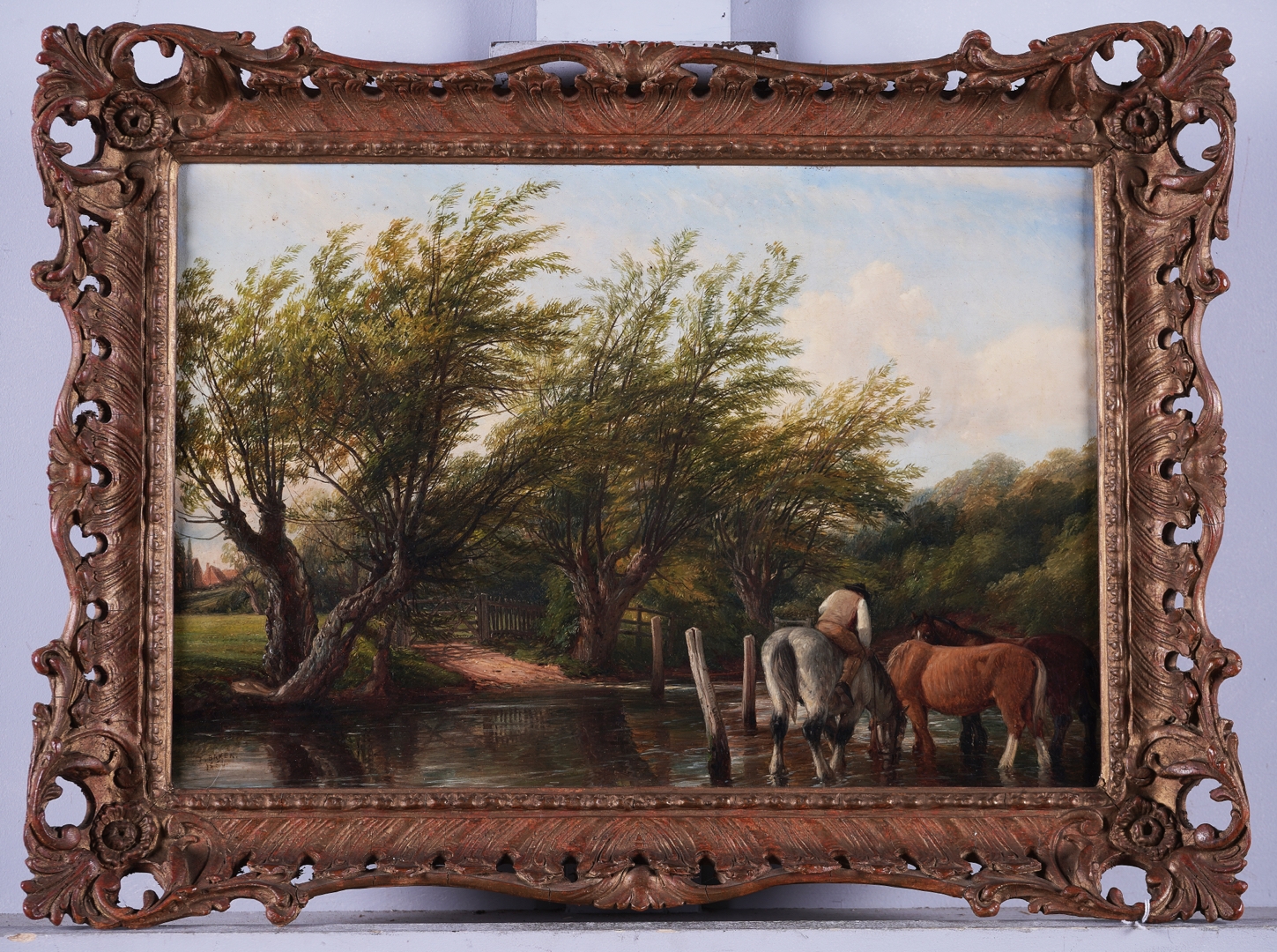 Thomas Baker | Horses watering (1854) | MutualArt