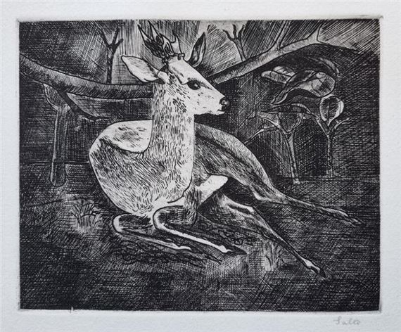 Axel Salto | A resting deer | MutualArt