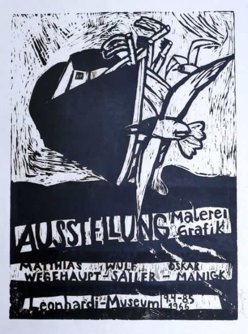 Oskar Manigk | Plakat zur Gemeinschaftsausstellung „Matthias Wegehaupt ...