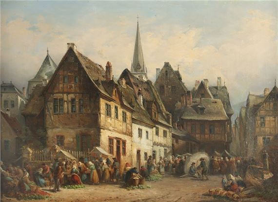 Peter Joseph Minjon | Markttreiben in Bernkastel | MutualArt
