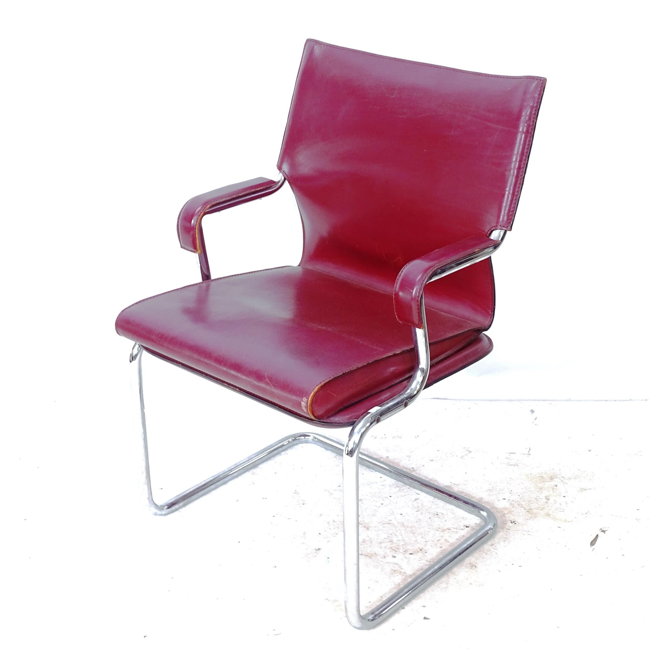 Gilberto Corretti | An Archizoom Uno leather and cantilever armchair ...