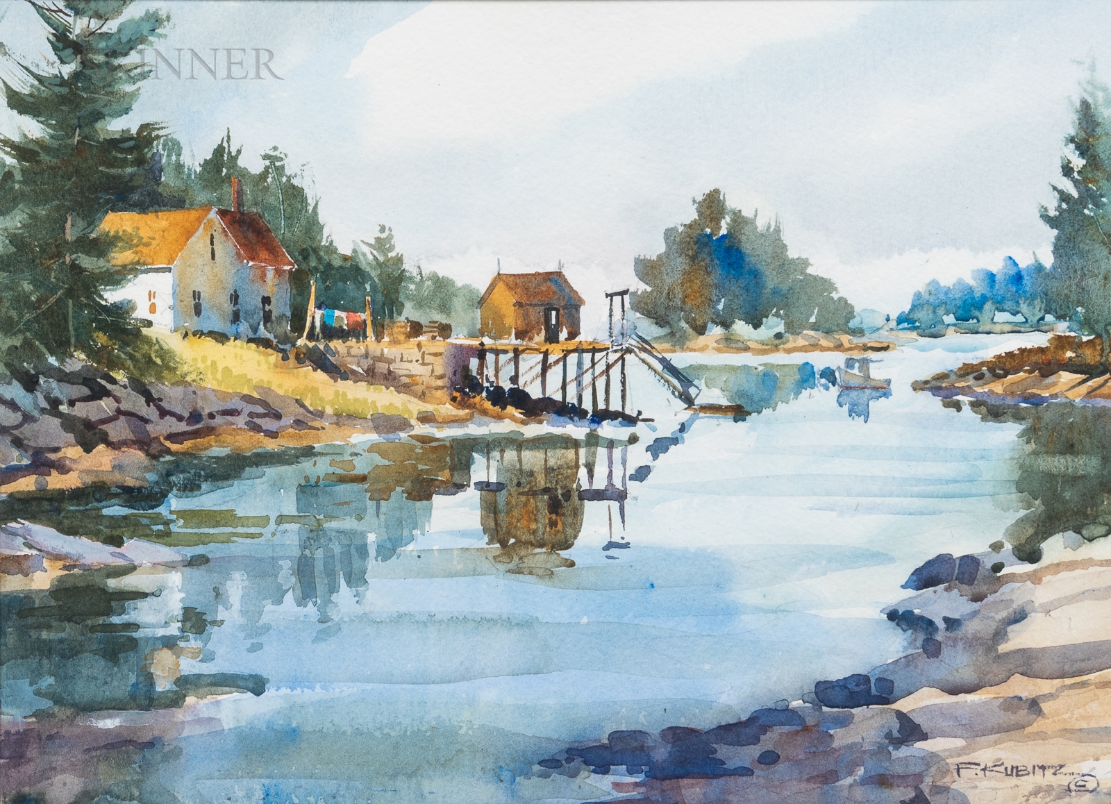 Frederick Kubitz | Tidal River Dock | MutualArt