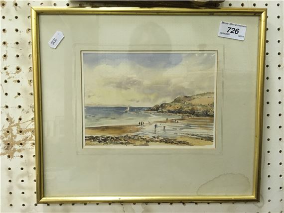 Elizabeth Haines | Beach scene with figures | MutualArt