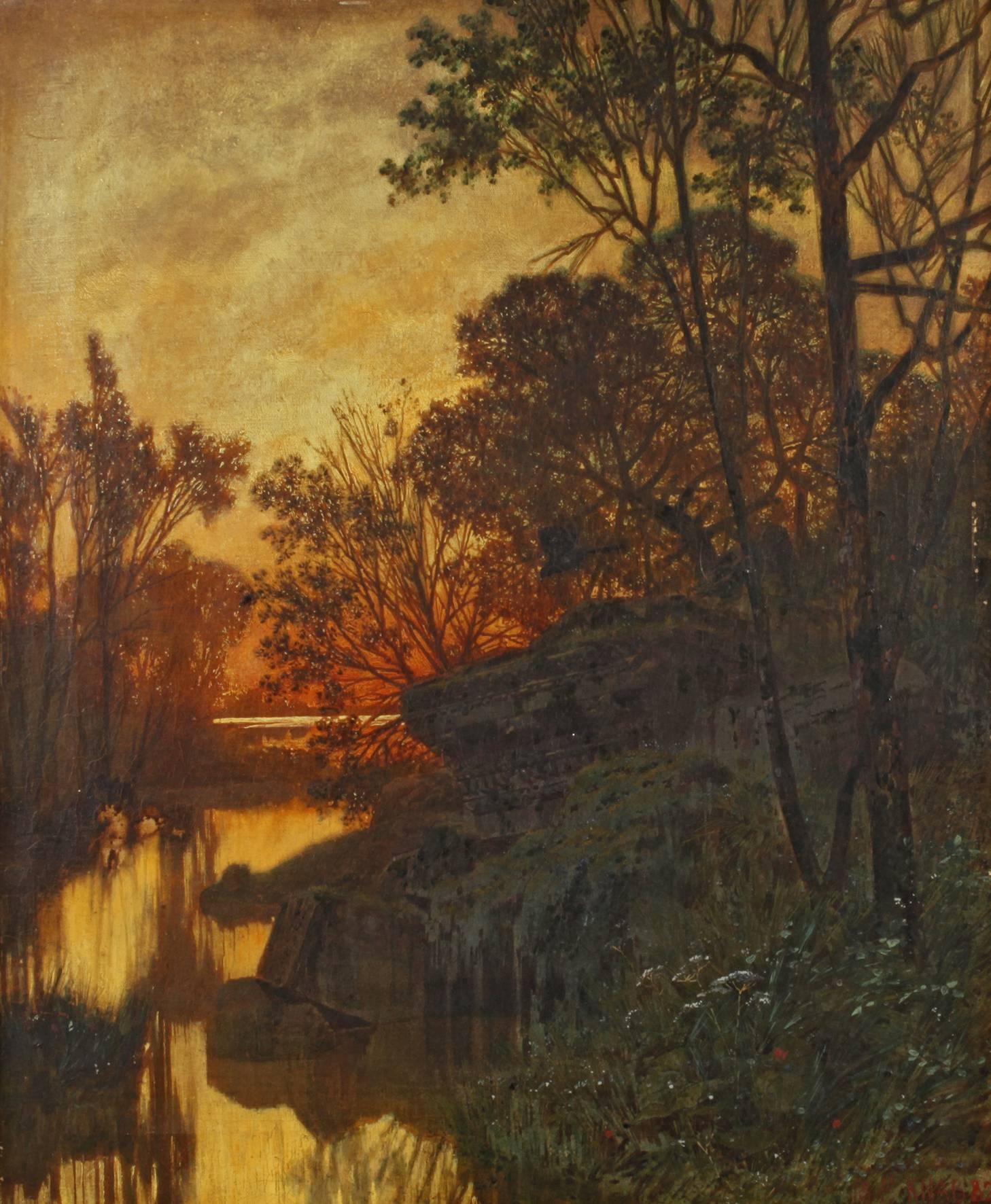 Ferdinand Knab | Southern Landscape with Cypressess (1880) | MutualArt