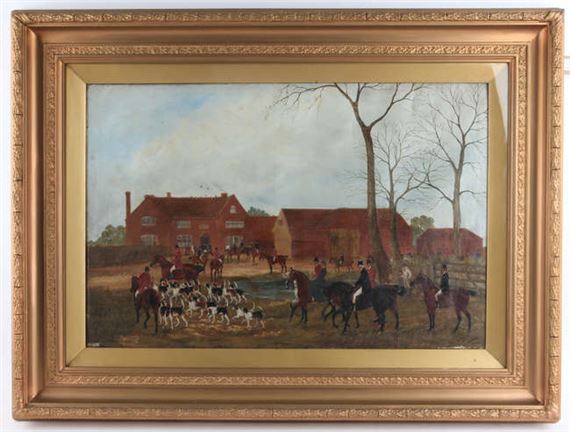 Sylvester Martin | hunting meet in the grounds of a farmhouse (1885 ...