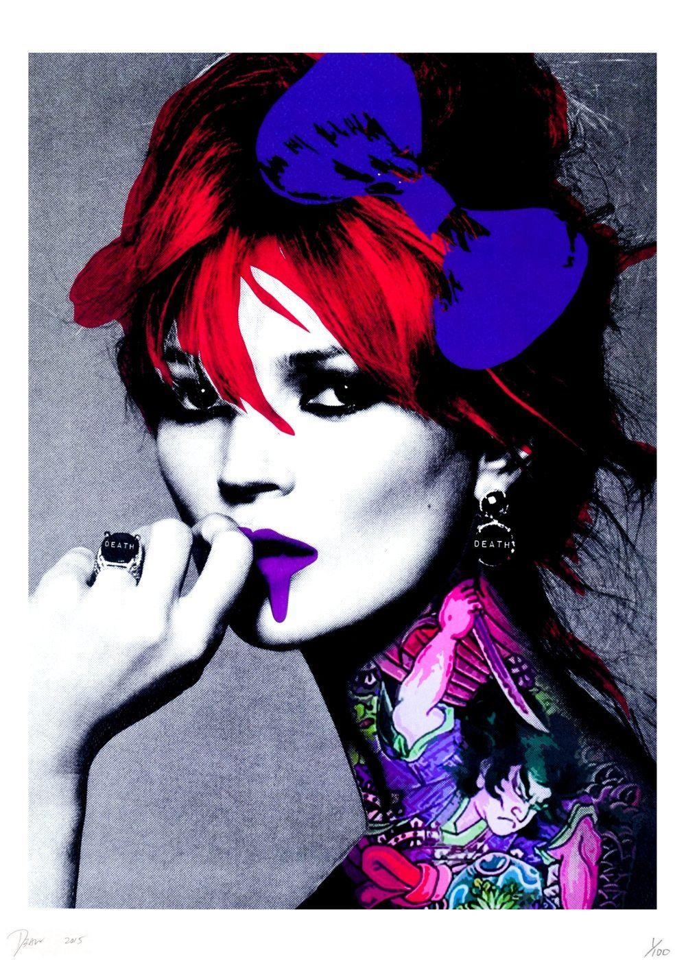 Death NYC | Kate Moss Drip Tattoo Blue (2015) | MutualArt