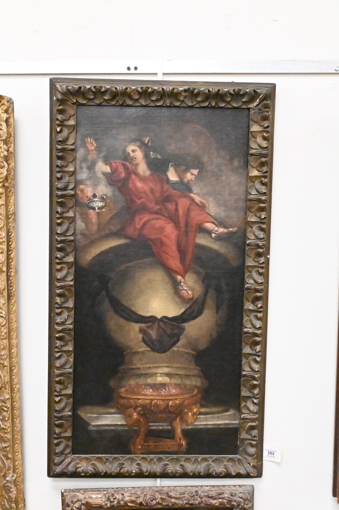 Giovanni Andrea Carlone | A Sibyl holding a censer, seated on a giant ...
