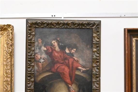 Giovanni Andrea Carlone | A Sibyl holding a censer, seated on a giant ...