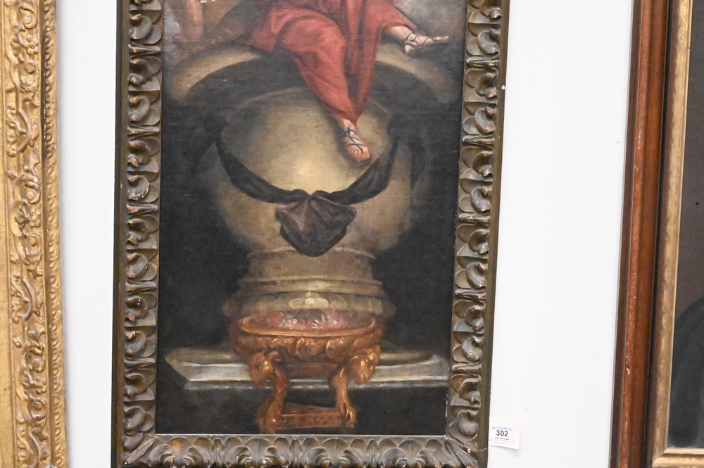 Giovanni Andrea Carlone | A Sibyl holding a censer, seated on a giant ...