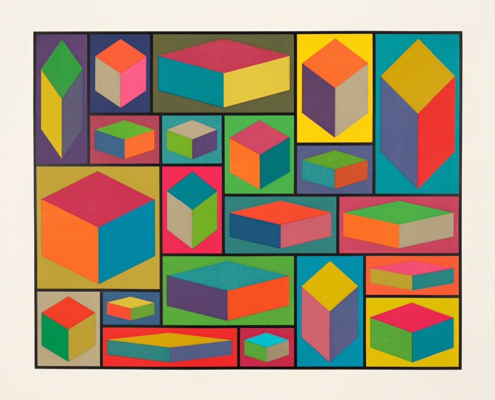 Sol LeWitt | Distorted Cubes (E) (2001) | MutualArt