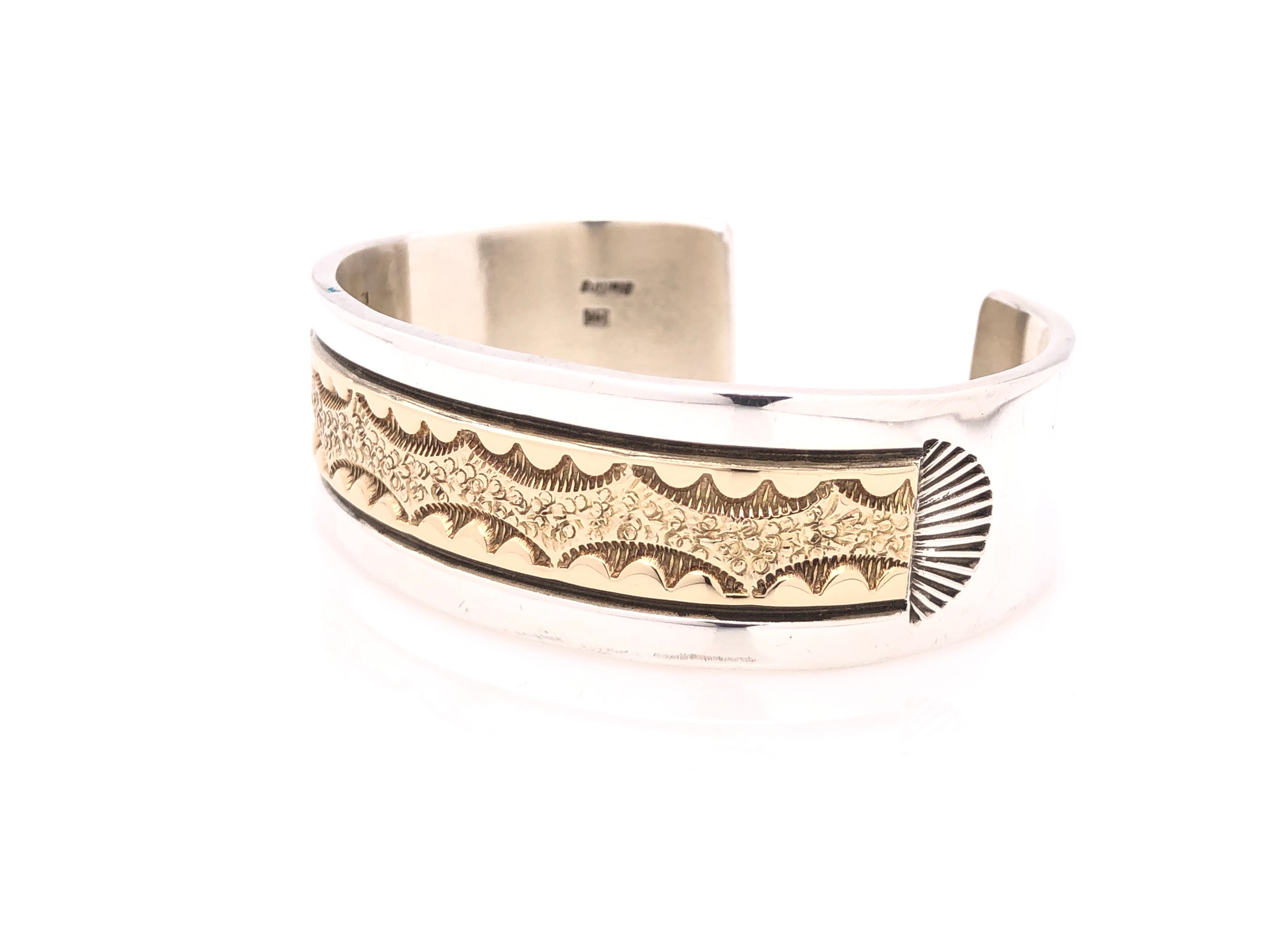 Marc Antia | MARC ANTIA APACHE 14K STERLING STAMP DESIGN CUFF | MutualArt