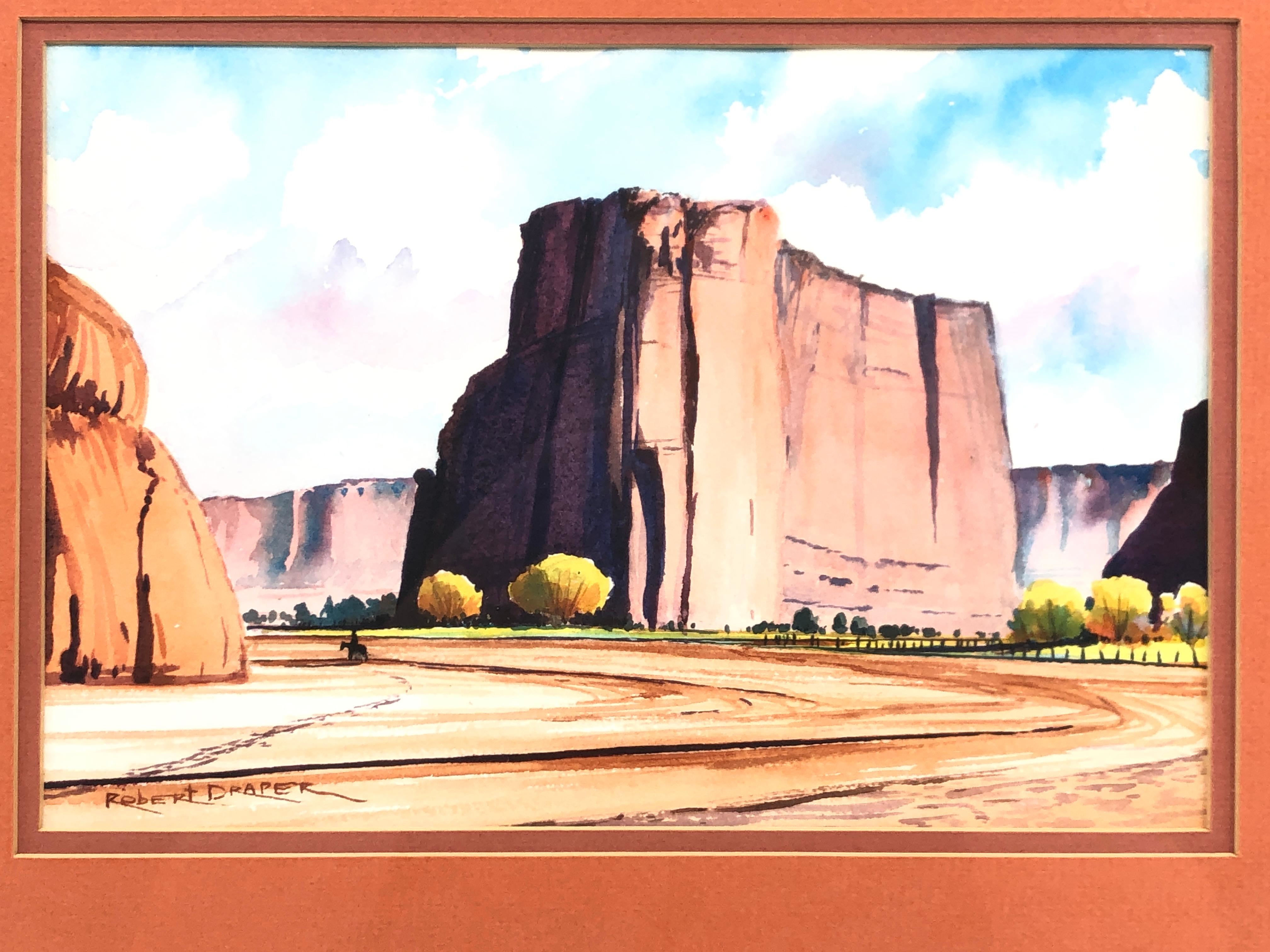 Robert Draper | ROBERT DRAPER CANYON LANDSCAPE WATERCOLOR ON PAPER ...