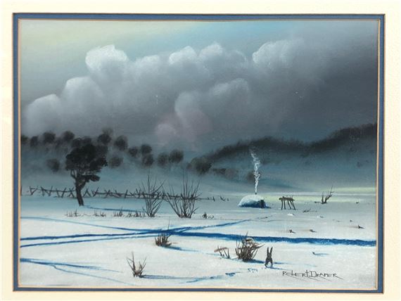Robert Draper | ROBERT DRAPER WINTER SCENE WATERCOLOR ON PAPER | MutualArt