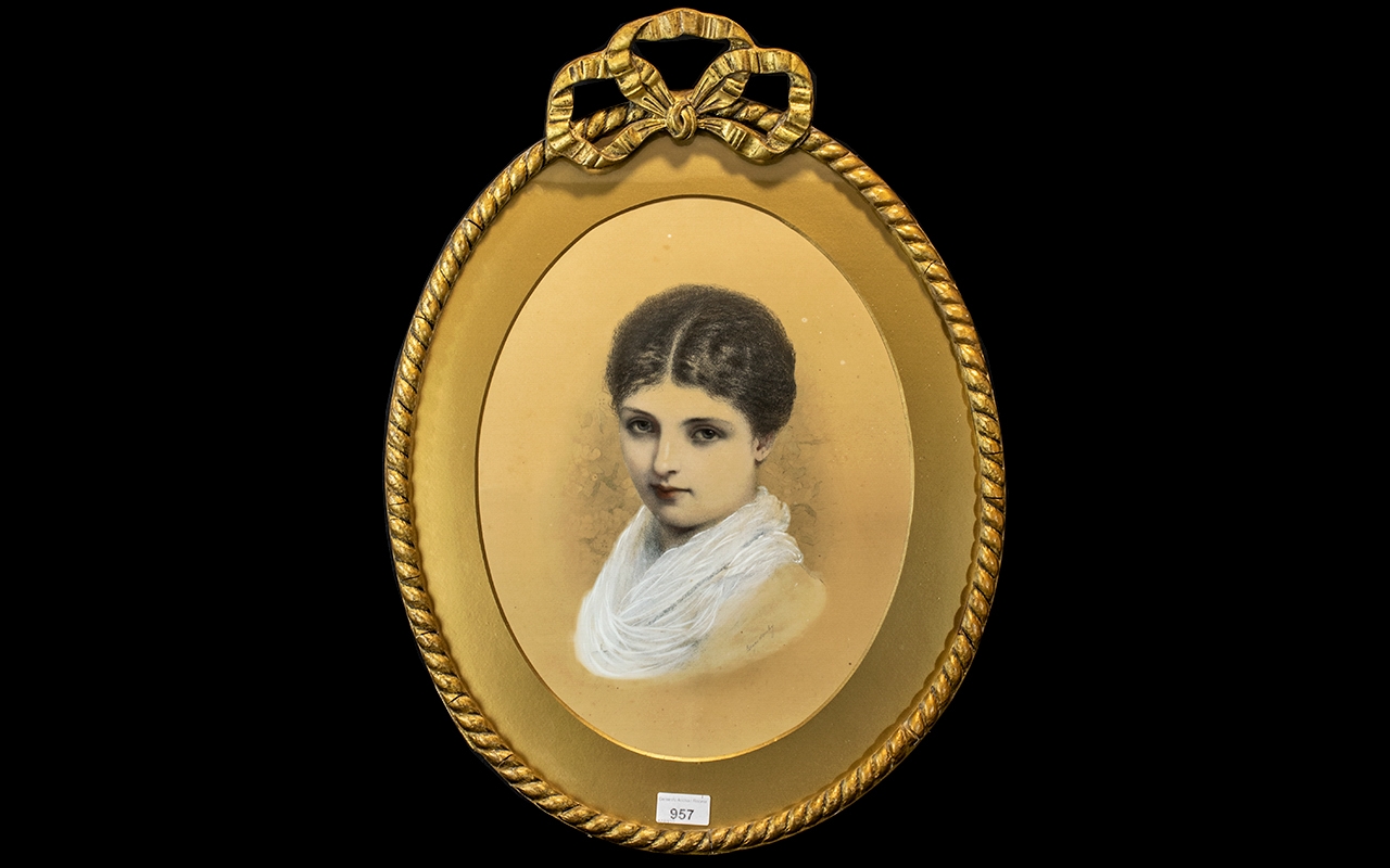 Edgar Hanley | Head and shoulders portrait of a lady | MutualArt