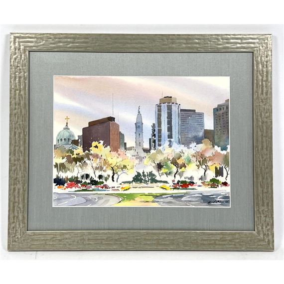 Howard Noel Watson | Painting of Philadelphia skyline | MutualArt