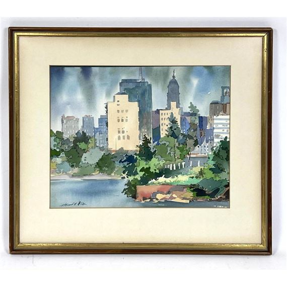 Howard Noel Watson | Painting of Philadelphia skyline | MutualArt