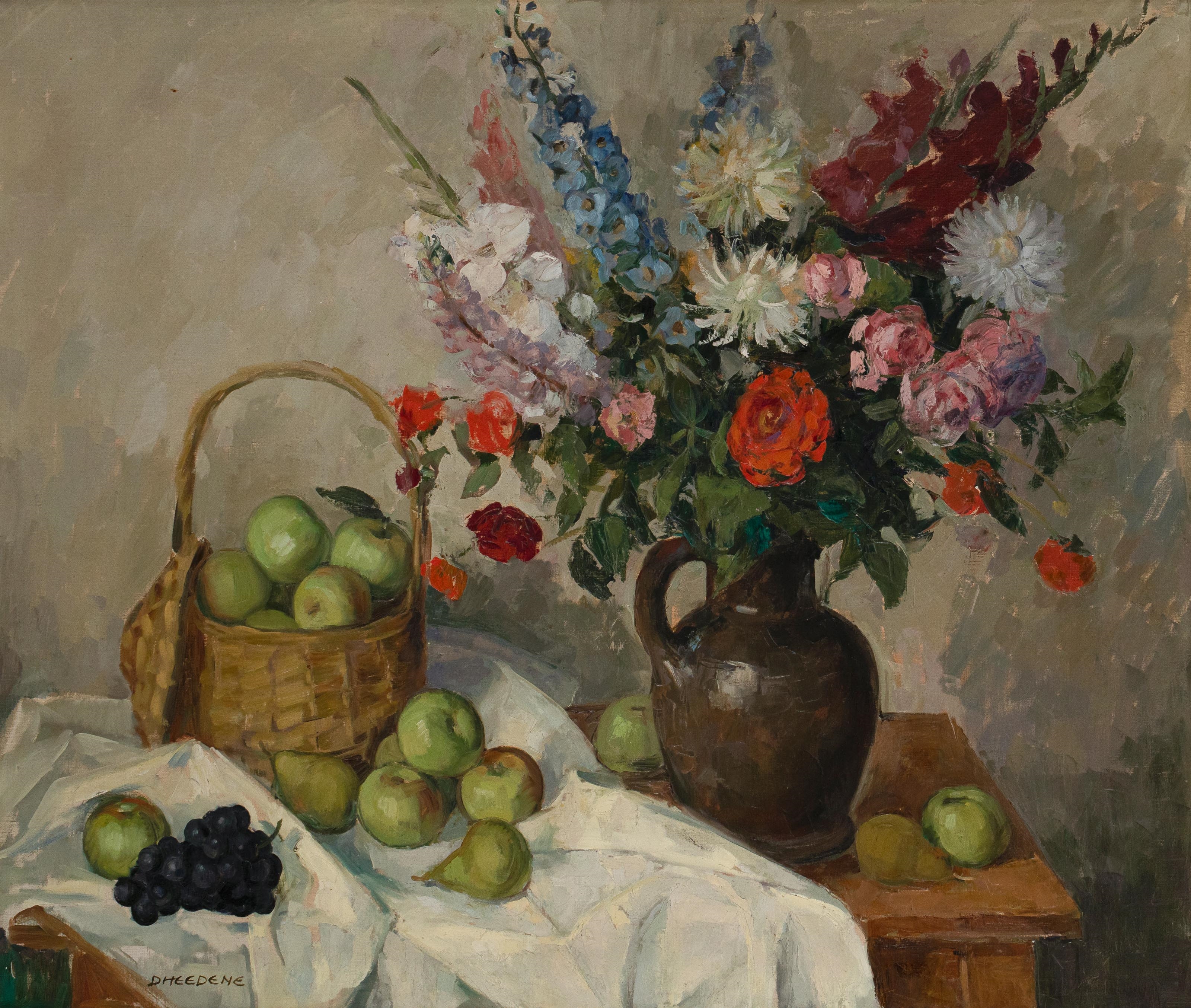 Georges Dheedene | Still life with flowers and fruit | MutualArt