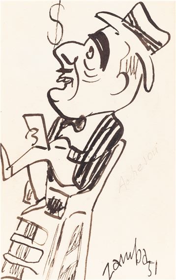 Jerzy Zaruba | A Caricature of Deana Achesona (1951) | MutualArt