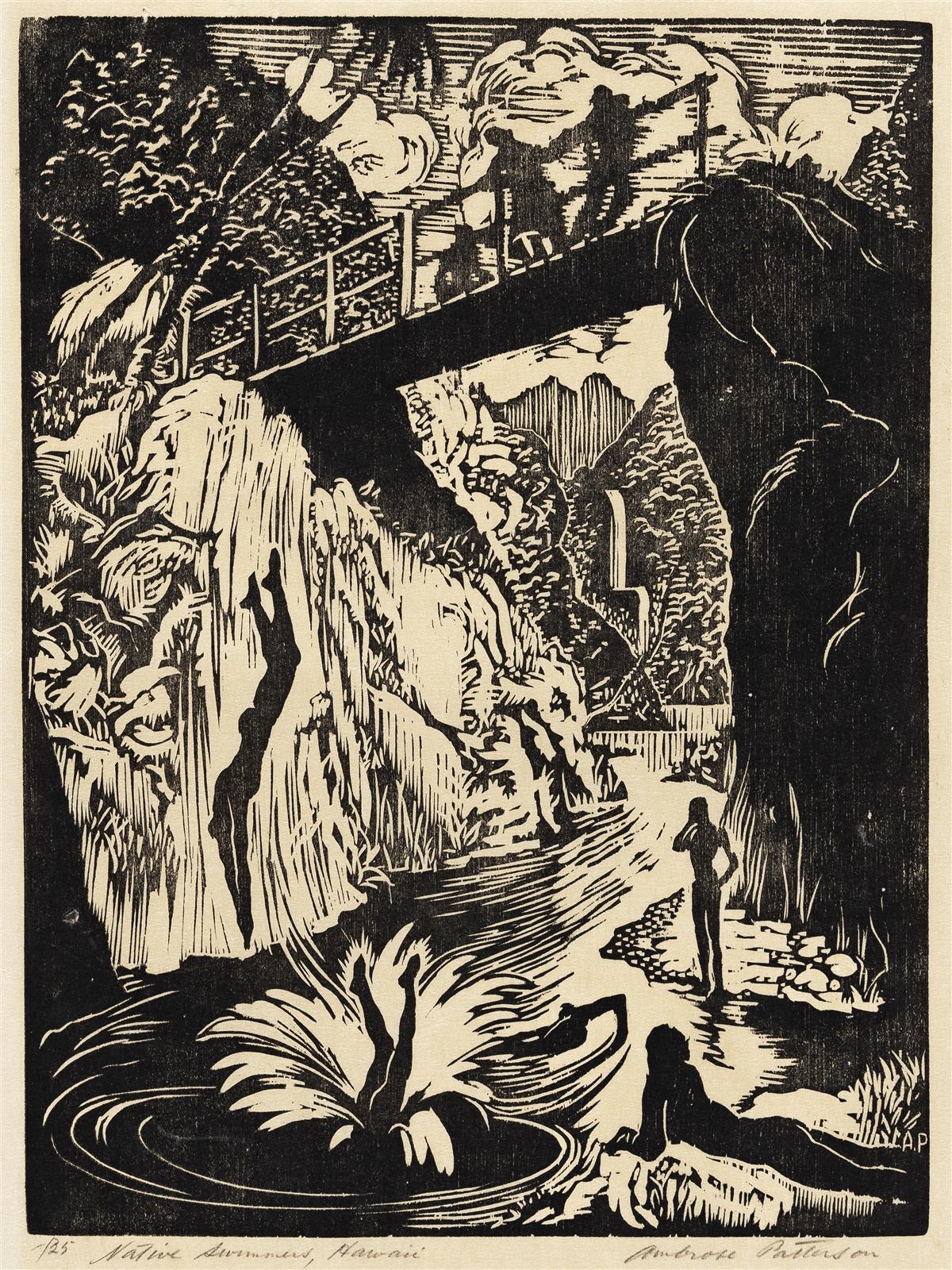 Ambrose Patterson | Native Swimmers, Hawaii. (Circa 1925) | MutualArt