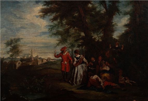 Jean-Antoine Watteau | Landscape with Figures | MutualArt