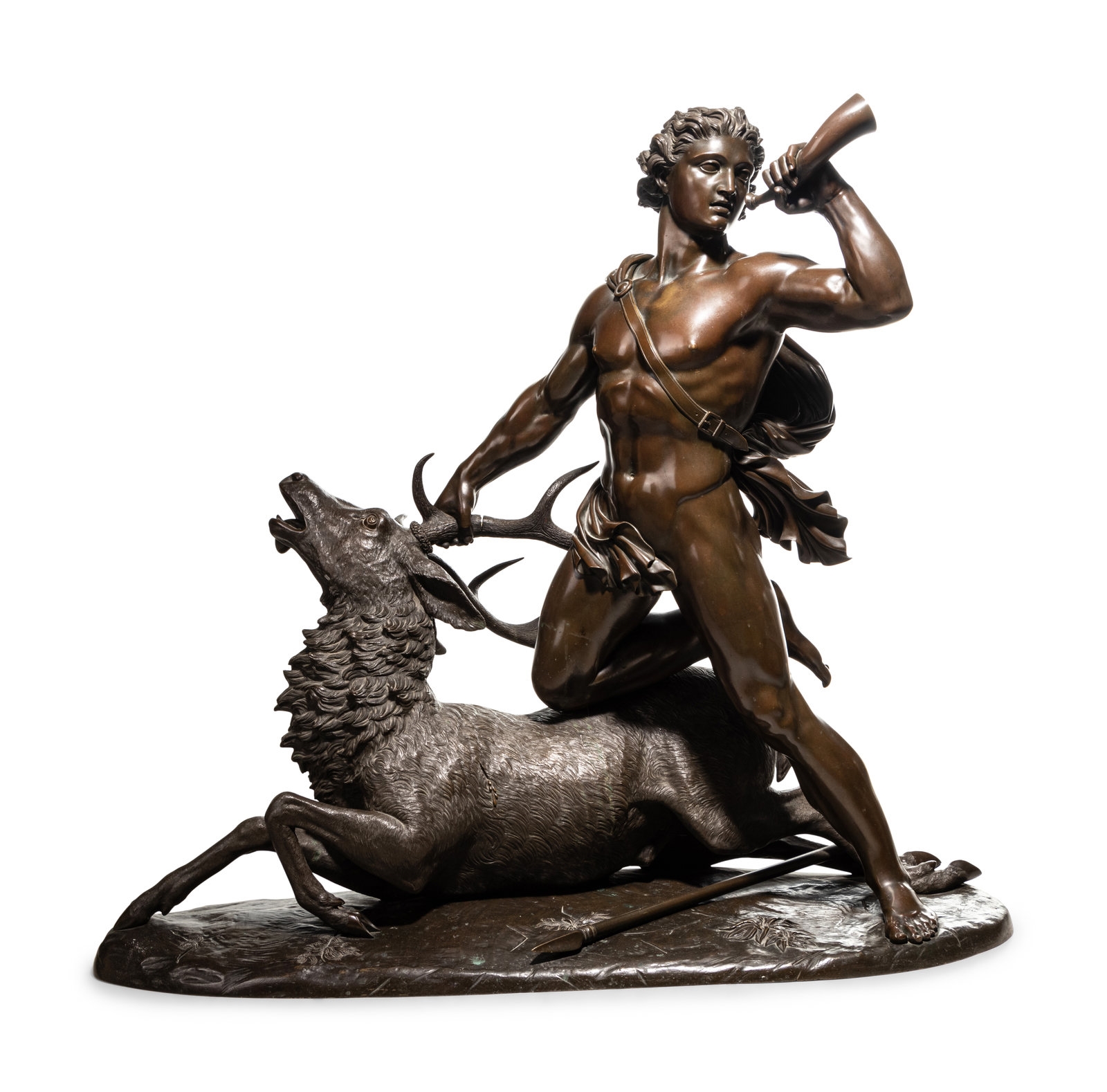 Holme Cardwell | Man with Stag (1857) | MutualArt