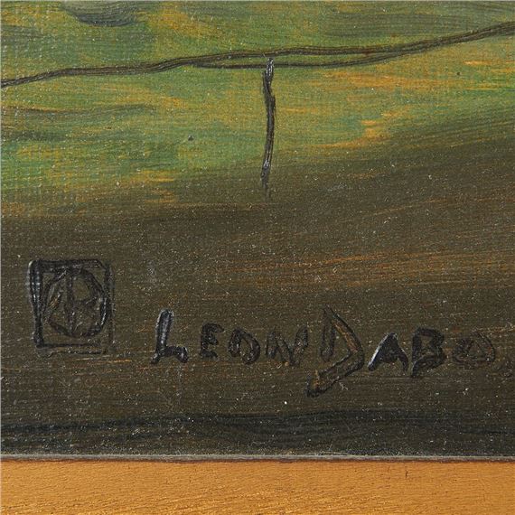 Leon Dabo | Scene depicting a group of figures looking out at ships ...