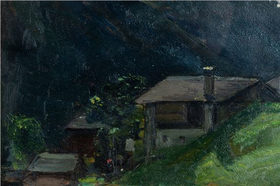 Alberto Carosi | Mountain landscape with houses | MutualArt