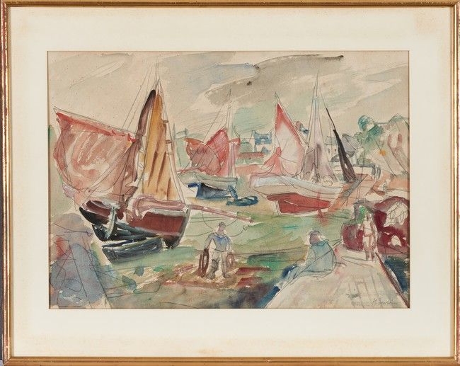 Henri Epstein | Les bateaux devant le port | MutualArt
