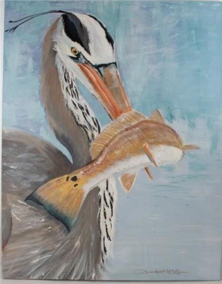 Amanda L. Mclenon | A blue heron with beak protruding through a freshly ...