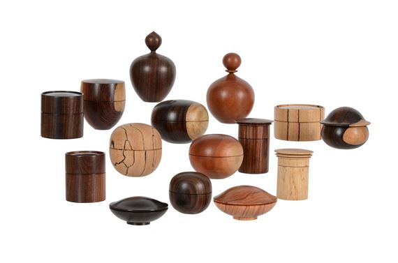 Ray Key | A COLLECTION OF SEVENTEEN VARIOUS TURNED WOOD TRINKET BOXES ...