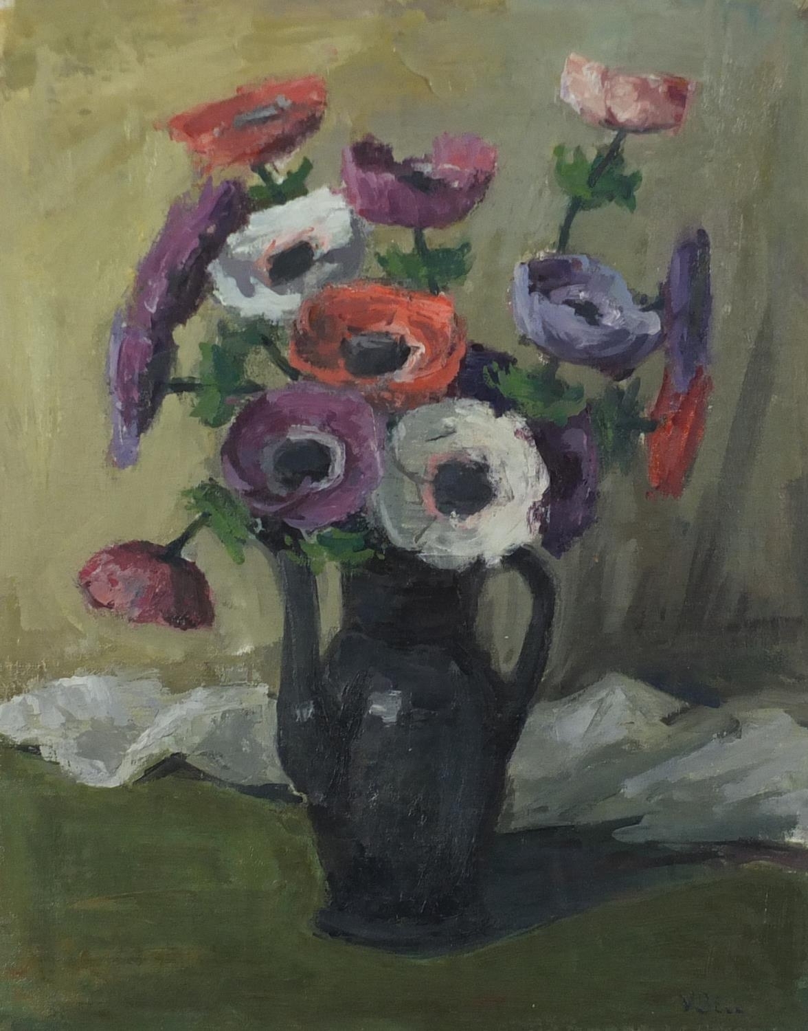Vanessa Bell | Still life flowers in a coffee pot | MutualArt