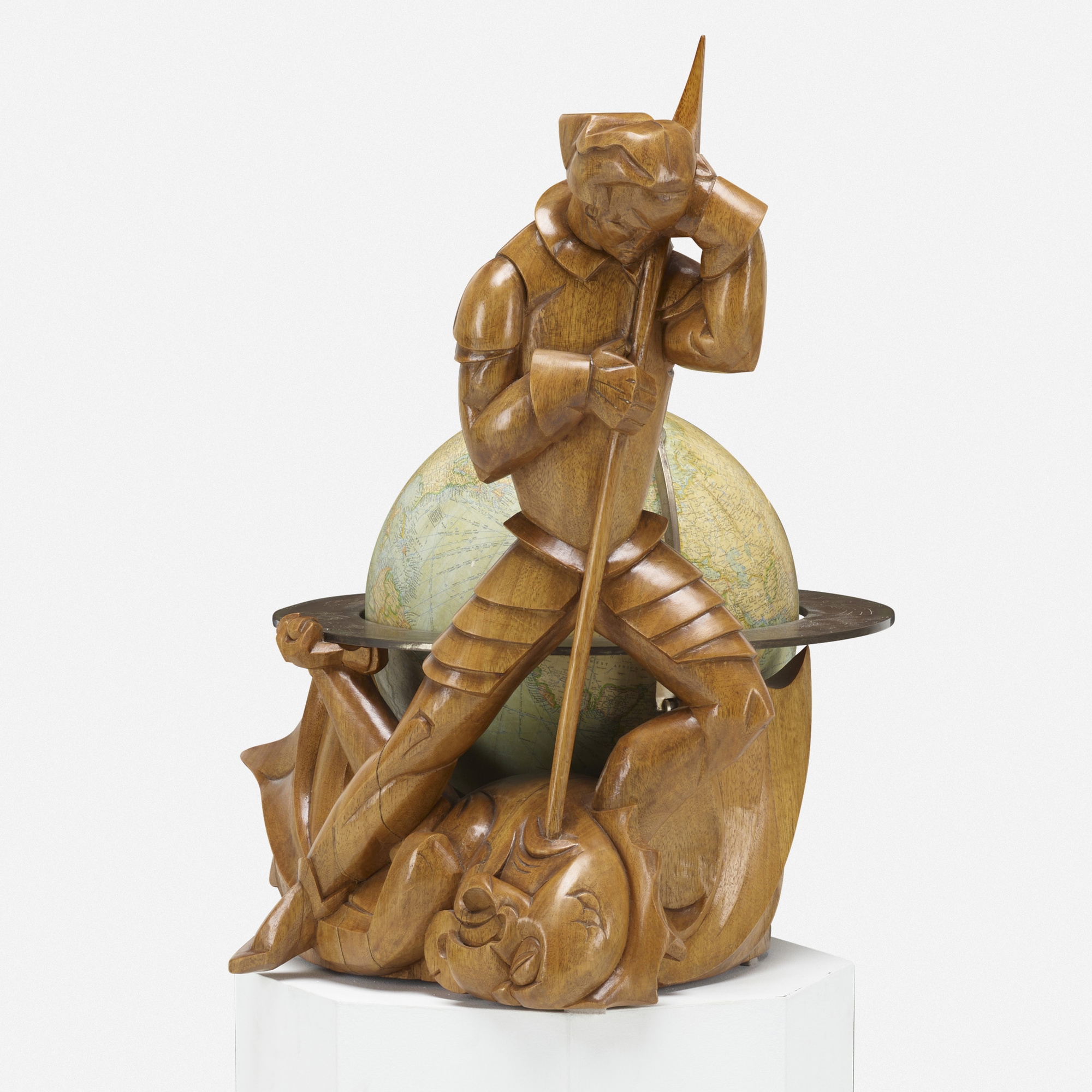 Albert Poels | Important St. George and the Dragon library globe (1939 ...