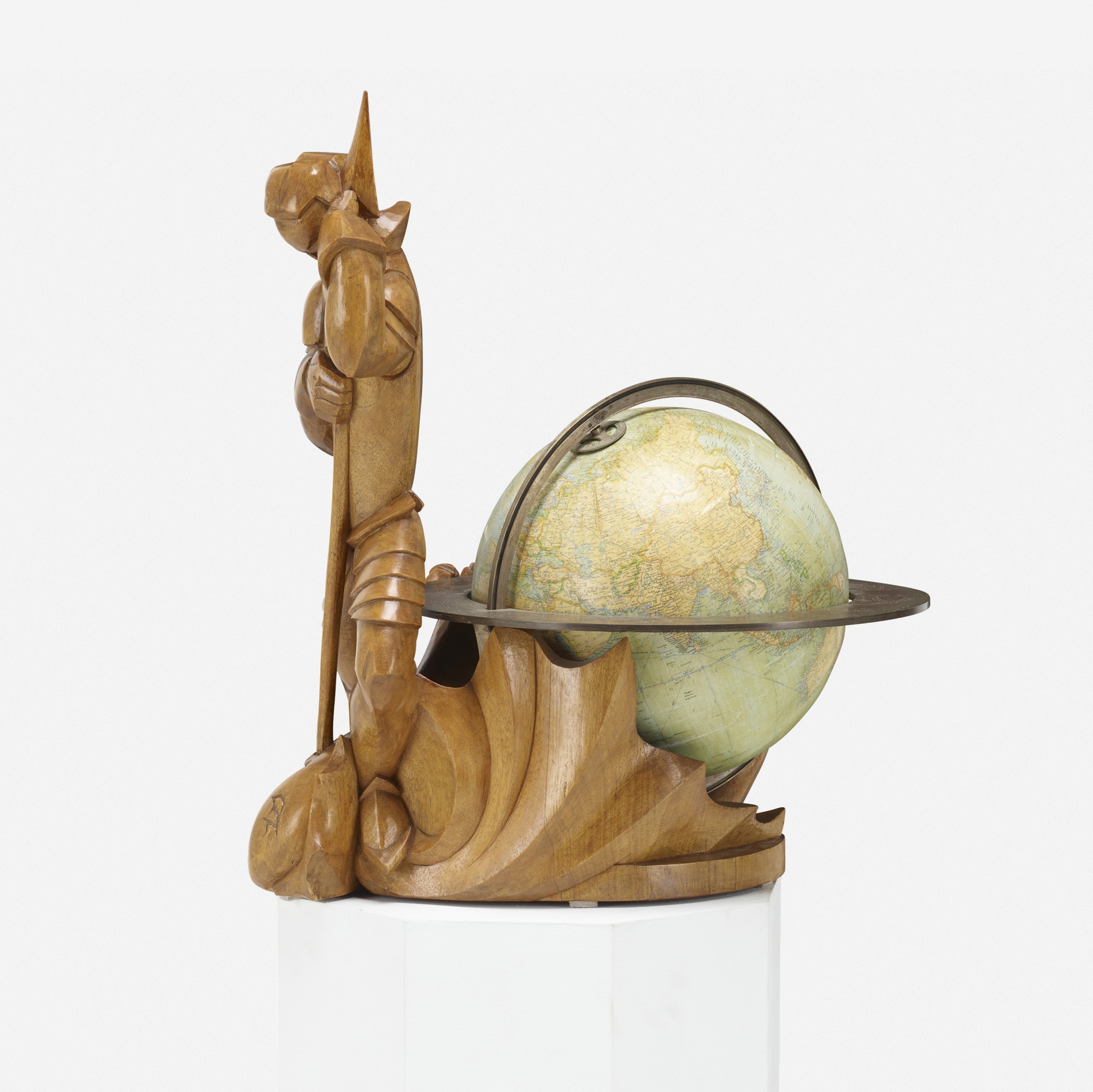 Albert Poels | Important St. George and the Dragon library globe (1939 ...