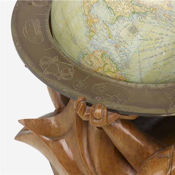 Albert Poels | Important St. George and the Dragon library globe (1939 ...