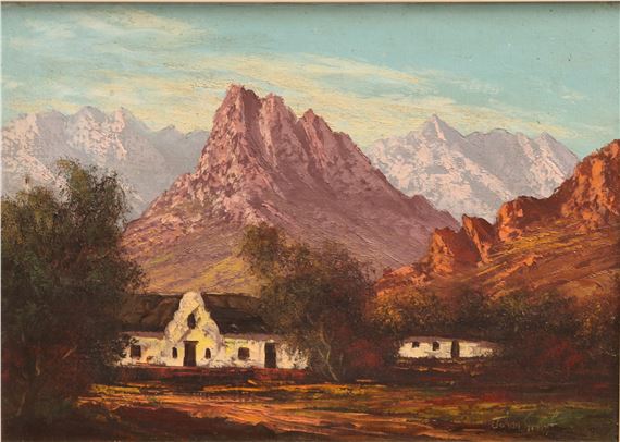 Johan Greeff | Homestead below Mountains | MutualArt