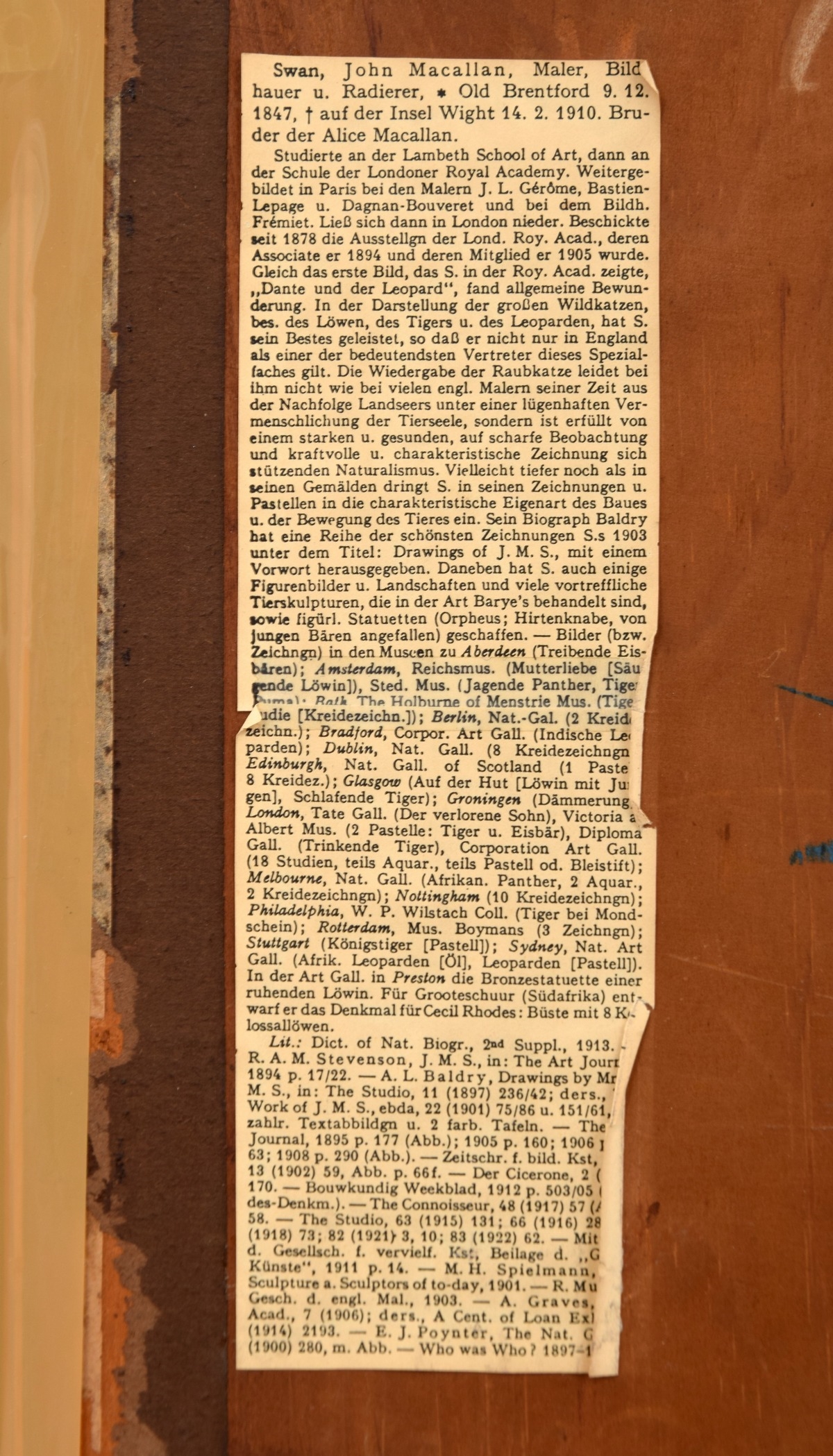 John Macallan Swan | Tiger (1888) | MutualArt